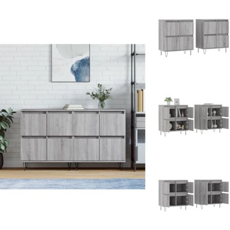 Buffets 2 pcs sonoma gris bois d'ingénierie - Buffet Classique - Meuble ...