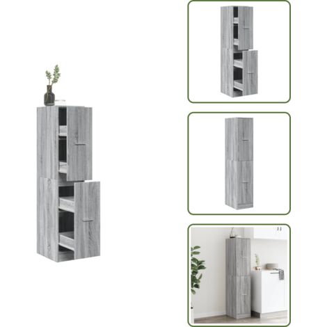 Armoire apothicaire sonoma gris 30x41x144,5cm bois d'ingénierie ...