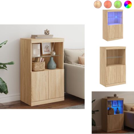 Buffet avec lumières LED chêne sonoma 60,5x37x100 cm - Buffet Design ...