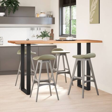 Table de bar bord dynamique bois de chêne massif rectangulaire - Table ...