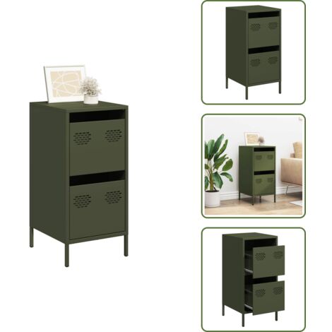 Buffet vert olive 35x39x73,5 cm acier laminé à froid - Buffet - Buffets ...