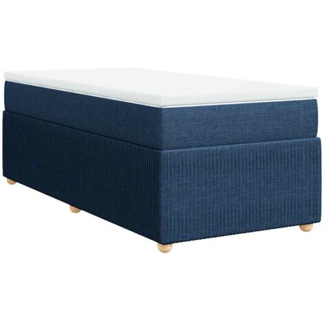 Pack lit complet 90x200 cm sommier lattes et matelas bleu contre mal ...