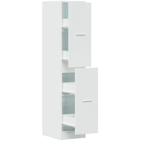 Armoire d'apothicaire blanc brillant bois d’ingénierie - Armoire D ...
