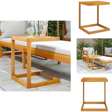 Table en forme de C 42x40x50 cm bois massif d'acacia - Table Basse ...