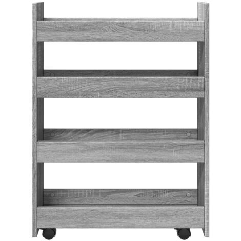 Chariot de rangement étroit 4 niveaux sonoma gris - Chariot De ...