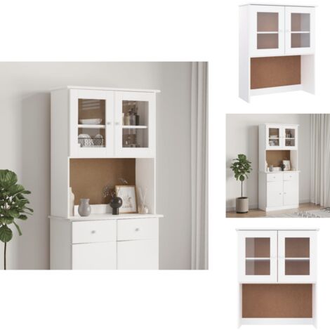 Dessus de commode ALTA blanc 77x30x92 cm bois massif de pin - Meuble De ...