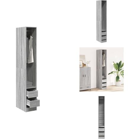 Garde-robe sonoma gris 30x50x200 cm bois d'ingénierie - Garde-robe ...