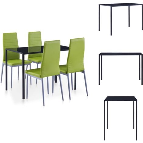 Mobilier de salle à manger 5 pcs Vert - Ensemble De Table À Manger ...