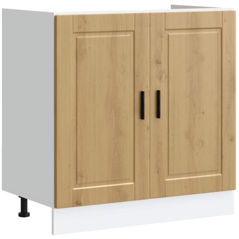 Meuble bas pour évier Porto chêne artisanal bois ingénierie - Meuble ...