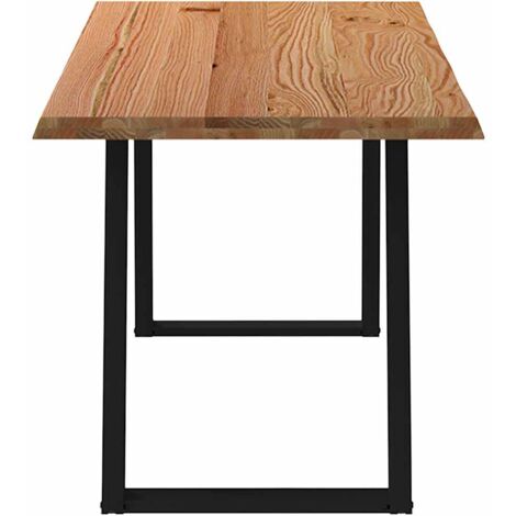 Table à manger et bord naturel bois massif chêne rectangulaire - Table ...