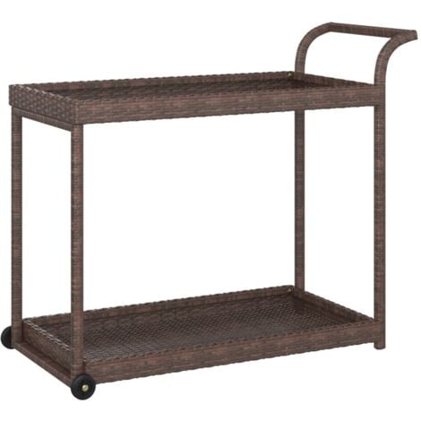 Chariot de bar Marron 100x45x83 cm Résine tressée - Chariot De Service ...
