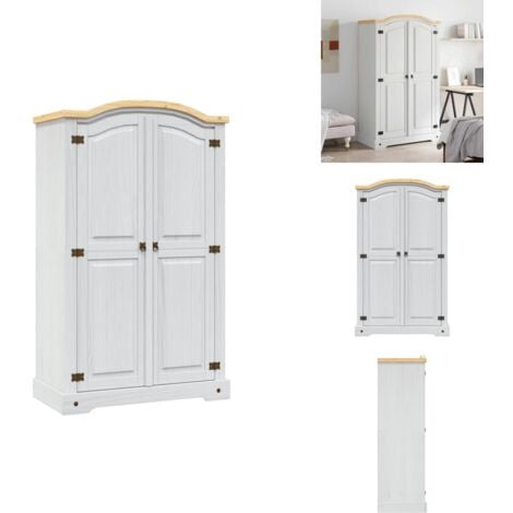 Garde-robe avec 2 portes Gamme Corona pin mexicain Blanc - Armoire ...