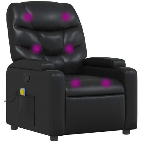 Fauteuil de massage inclinable Noir Zen Relax similicuir 105x70 cm ...