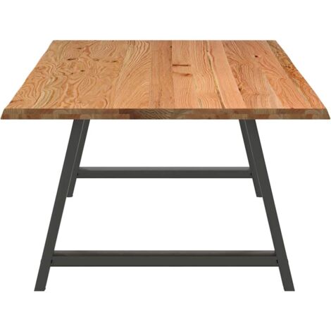 Table à manger et bord naturel bois massif chêne rectangulaire - Table ...