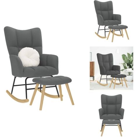 Chaise à bascule avec repose-pied Gris foncé Tissu - Chaise À Bascule ...