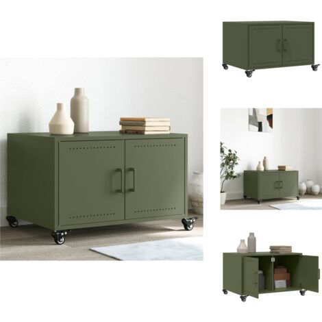 Table basse vert olive 68x50x43,5 cm acier - Table Basse - Tables ...