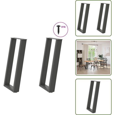 Pieds de table console forme de U 2 pcs 38x(72-73) cm acier - Pied De ...