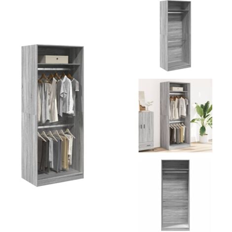 Garde-robe sonoma gris 80x50x200 cm bois d'ingénierie - Garde-robe ...