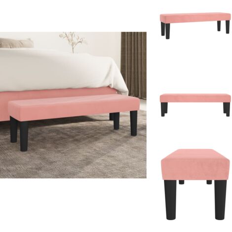 Banc Rose 100x30x30 cm Velours - Banc Design - Banc Velours - Banc Rose ...