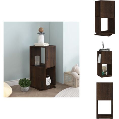 Armoire rotative Chêne fumé 34,5x34,5x75,5 cm bois d'ingénierie ...