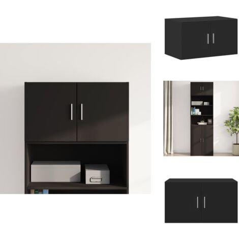 Armoire murale noir 70x42,5x40 cm bois d'ingénierie - Armoire Murale ...