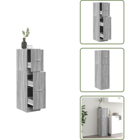 Armoire apothicaire sonoma gris 30x41x118 cm bois d'ingénierie ...