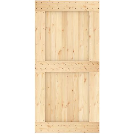 Porte coulissante et kit de quincaillerie 100x210 cm pin massif ...