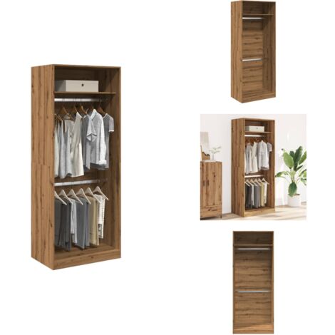 Garde-robe chêne artisanal 80x50x200 cm bois d'ingénierie - Garde-robe ...