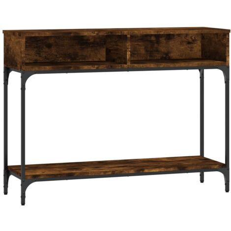 Table console chêne fumé 100x30,5x75 cm bois d'ingénierie - Table Basse ...