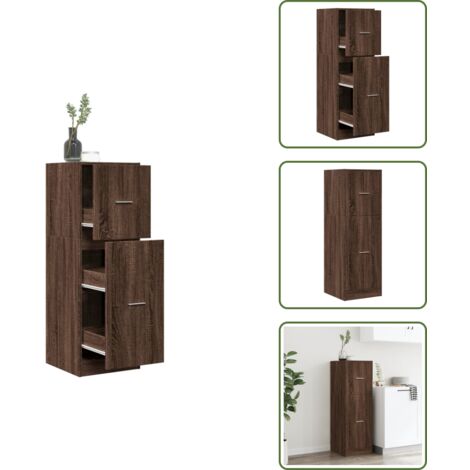 Armoire apothicaire chêne marron 40x41x118 cm bois d'ingénierie ...