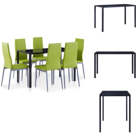 Ensemble à dîner 7 pcs Vert - Table À Manger - Ensemble Repas - Chaise ...