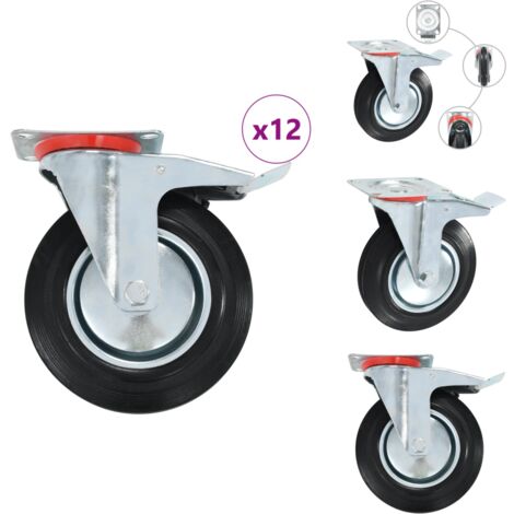 12 pcs Roulettes pivotantes 200 mm - Roulette Pivotante - Roulettes ...