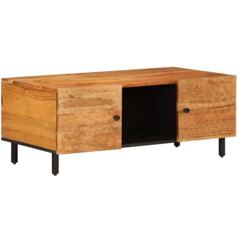 Table basse 100x54x40 cm en bois massif d'acacia pour salon chaleureux ...