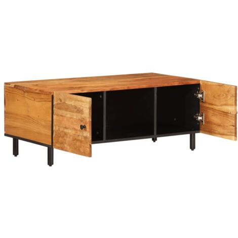 Table basse 100x54x40 cm en bois massif d'acacia pour salon chaleureux ...