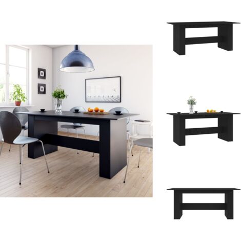 Table à manger Noir 180x90x76 cm Bois d’ingénierie - Table À Manger ...