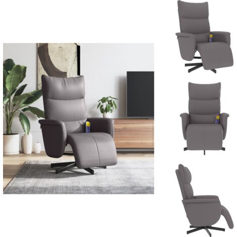 Fauteuil inclinable de massage repose-pieds gris similicuir - Fauteuil Massant - Chaise ...
