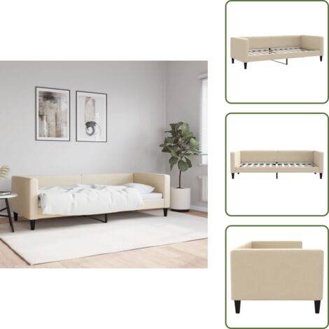 Lit de repos sans matelas crème 80x200 cm tissu - Lit De Repos - Lits ...