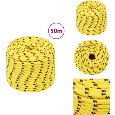 Corde de bateau Jaune 12 mm 50 m Polypropylène - Corde De Bateau ...