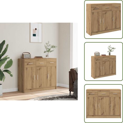 Buffet chêne artisanal 91x28x75 cm bois d'ingénierie - Buffet - Buffets ...