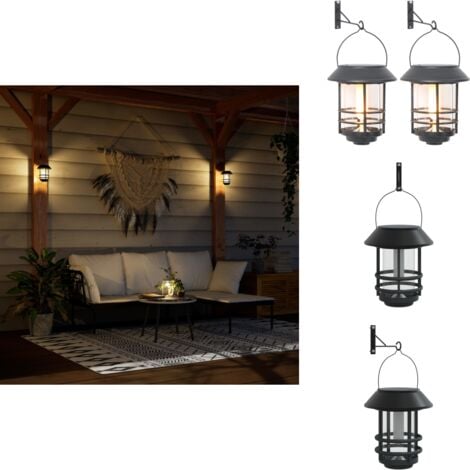 Lanternes murales solaires d'extérieur 2 pcs blanc chaud - Lanterns Solaires Extérieures ...