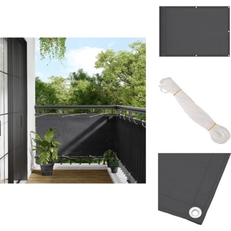 Écran de balcon anthracite 75x800 cm 100% polyester oxford - Paravent ...