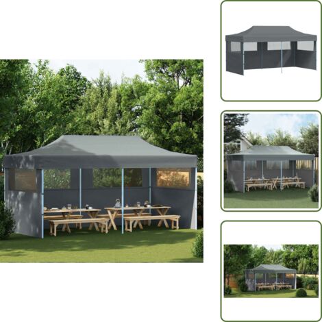 Tente de réception pliable avec parois 3x6 m anthracite - Tents De ...