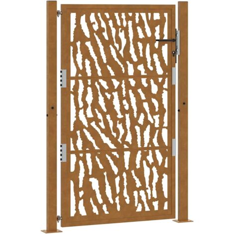 Porte de jardin acier résistant aux intempéries design tracés - Porte ...