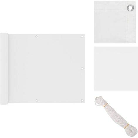 Écran de balcon Blanc 75x300 cm Tissu Oxford - Écran De Balcon ...