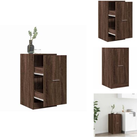 Armoire apothicaire chêne marron 40x41x77,5cm bois d'ingénierie ...