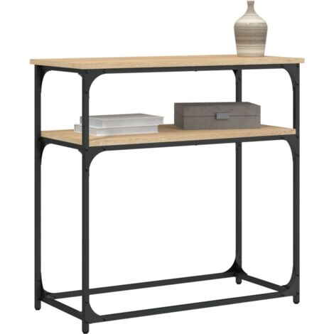 Table console chêne sonoma 75x35,5x75 cm bois d'ingénierie - Table ...