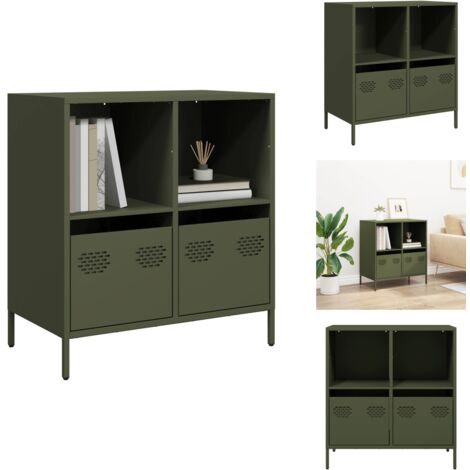 Buffet vert olive 68x39x73,5 cm acier laminé à froid - Buffet - Buffets ...