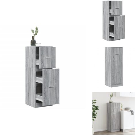 Armoire apothicaire sonoma gris 40x41x118 cm bois d'ingénierie ...