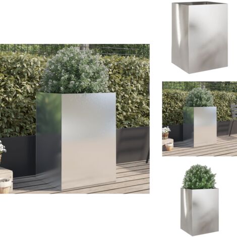 Jardinière argenté 52x48x75 cm acier inoxydable - Jardinier - Pot De ...
