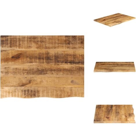Dessus de table 80x60x2,5 cm bord vif bois massif manguier brut ...